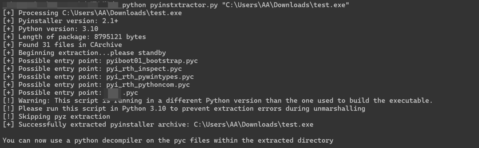 逆向python打包exe程序获取源代码 | Putdown-Blog